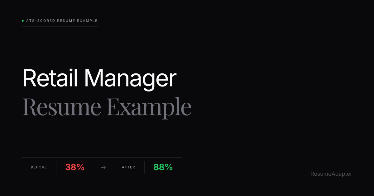 Retail Manager Resume Example & ATS Guide (2026) | ResumeAdapter ...